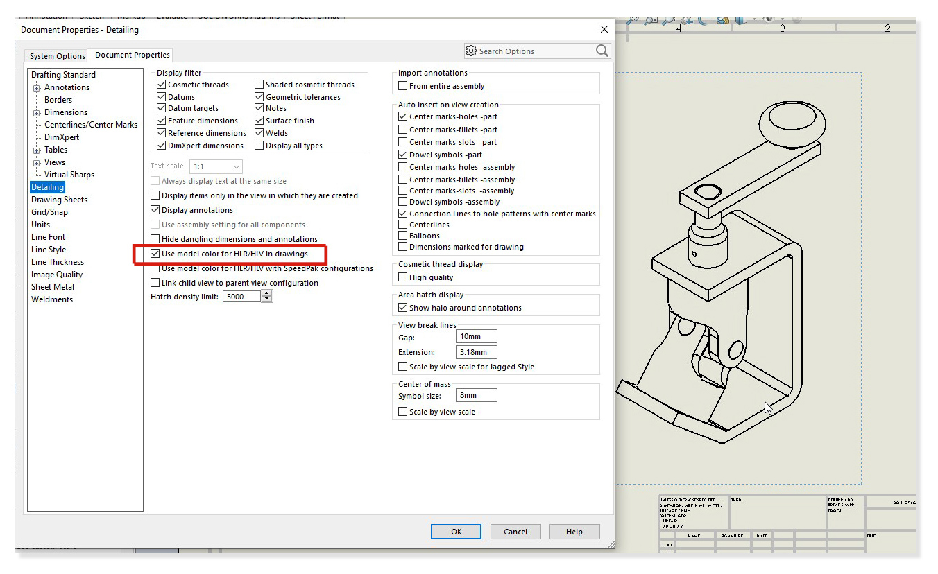 Highlight Components in Drawing Views